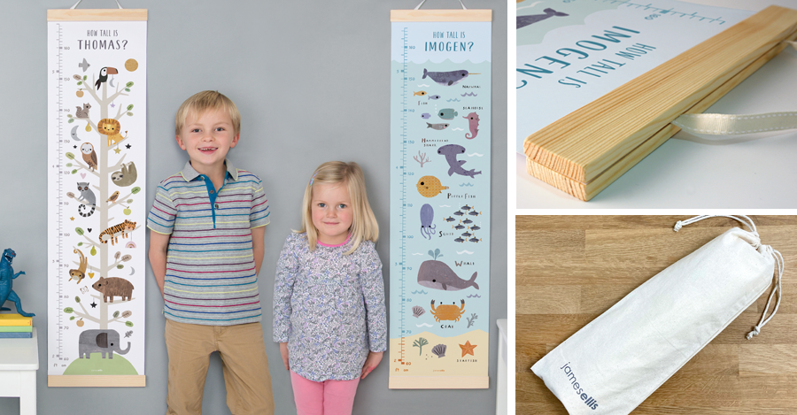 Personalised Canvas and Wood Height Charts | Made By Ellis