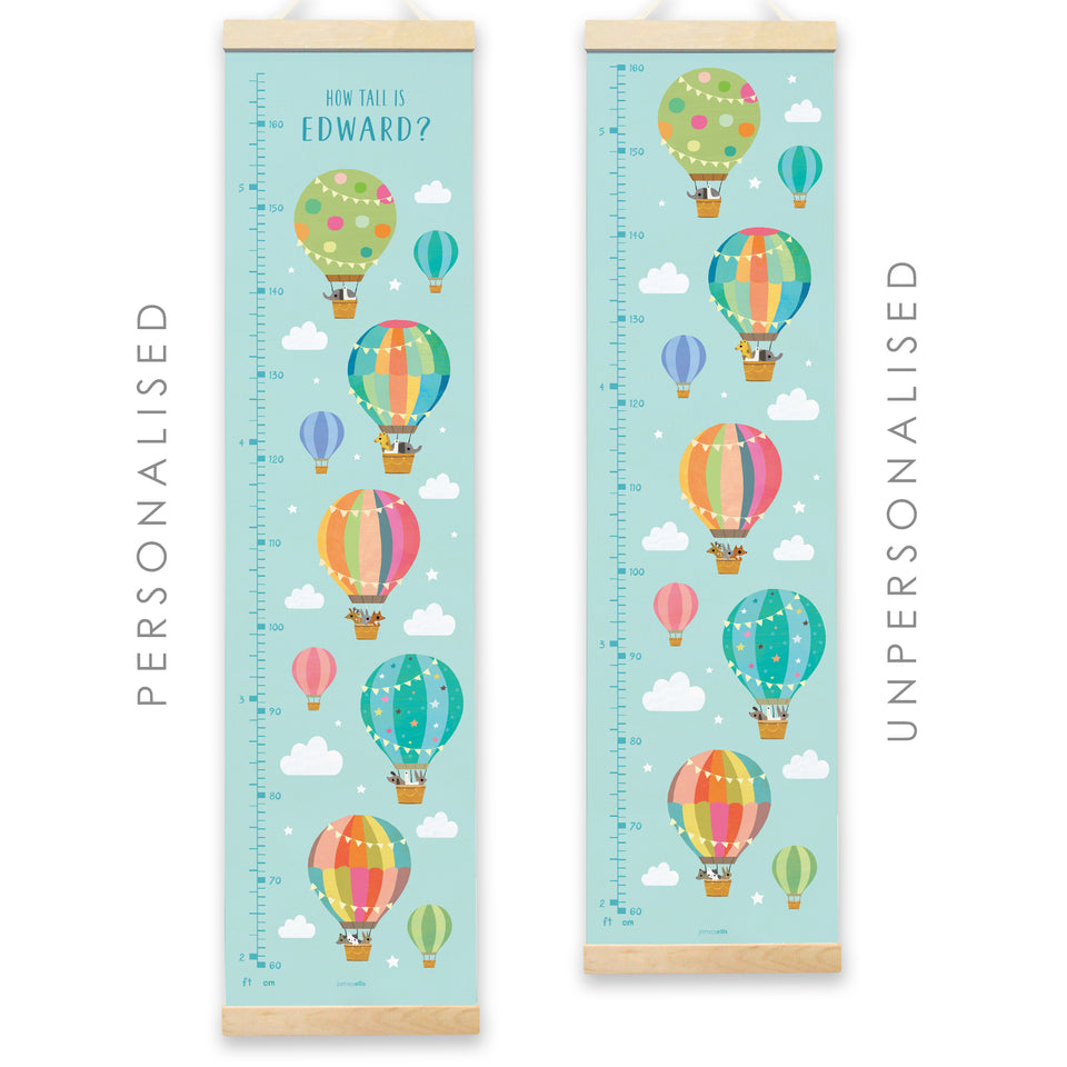 Balloons Canvas and Wood Height Chart