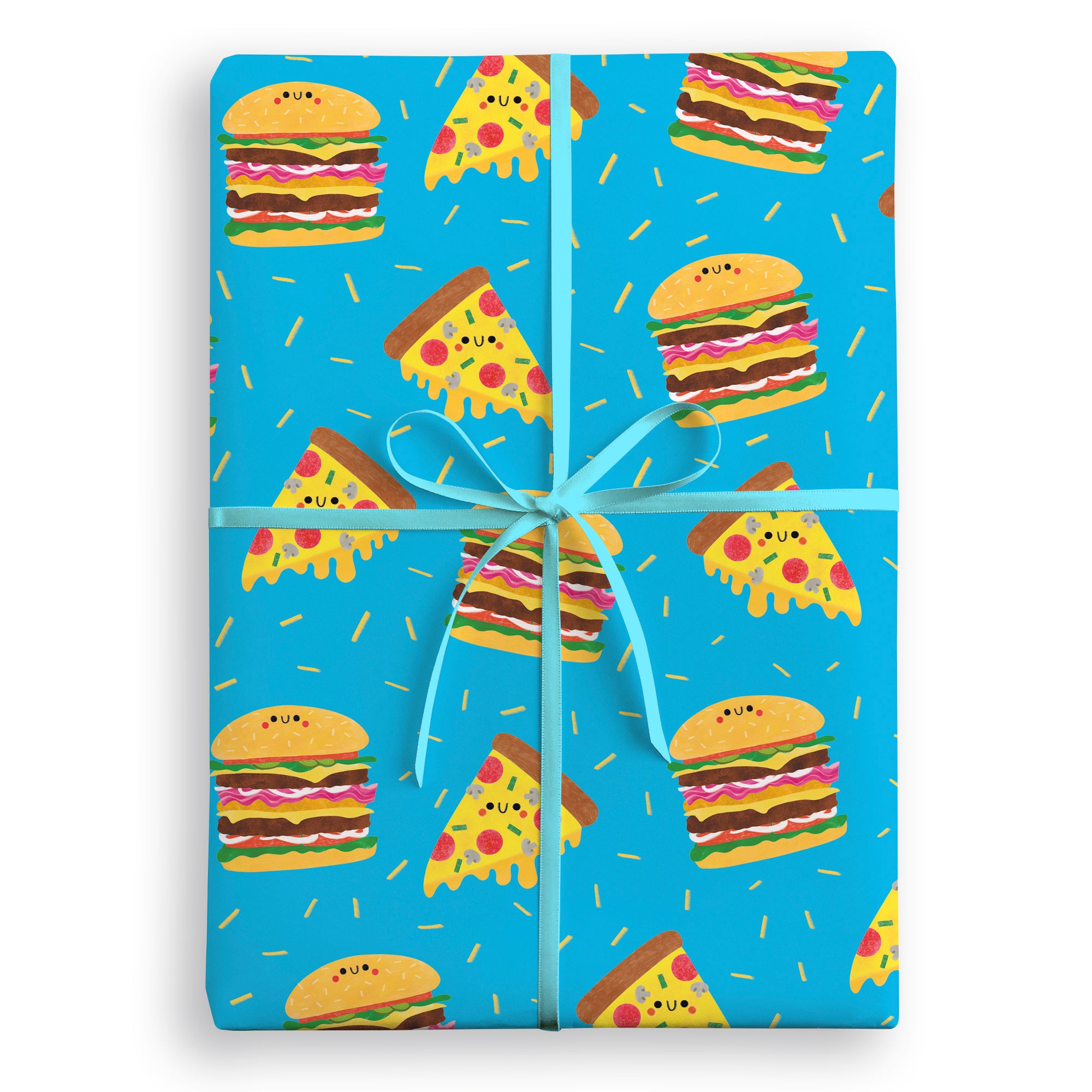 Burgers and Pizzas Wrapping Paper by James Ellis